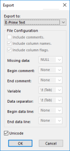 E-DATAAID：导出和导入数据 [22832] – E-Prime中文站点